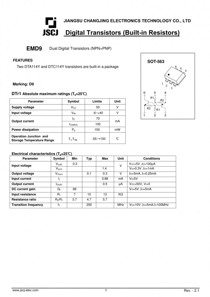 EMD9 datasheet page 1