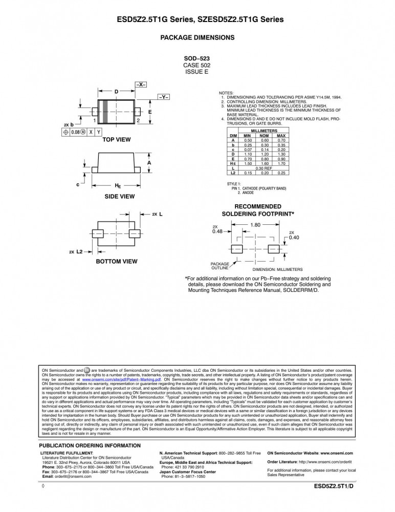 ESD5Z7.0T1G datasheet page 5