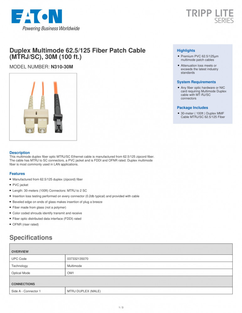N310-30M technical document page 1
