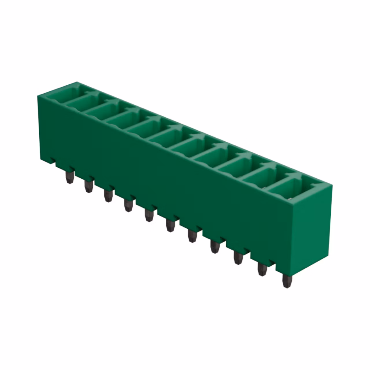 3.81mm Pitch Eurostyle Vertical PCB Header, Green Housing, 11 Circuits for sale