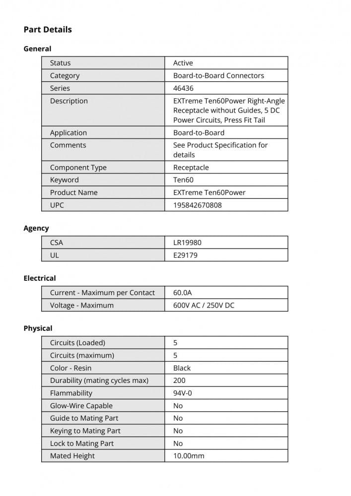 MOLEX 464369205 technical document, page 2
