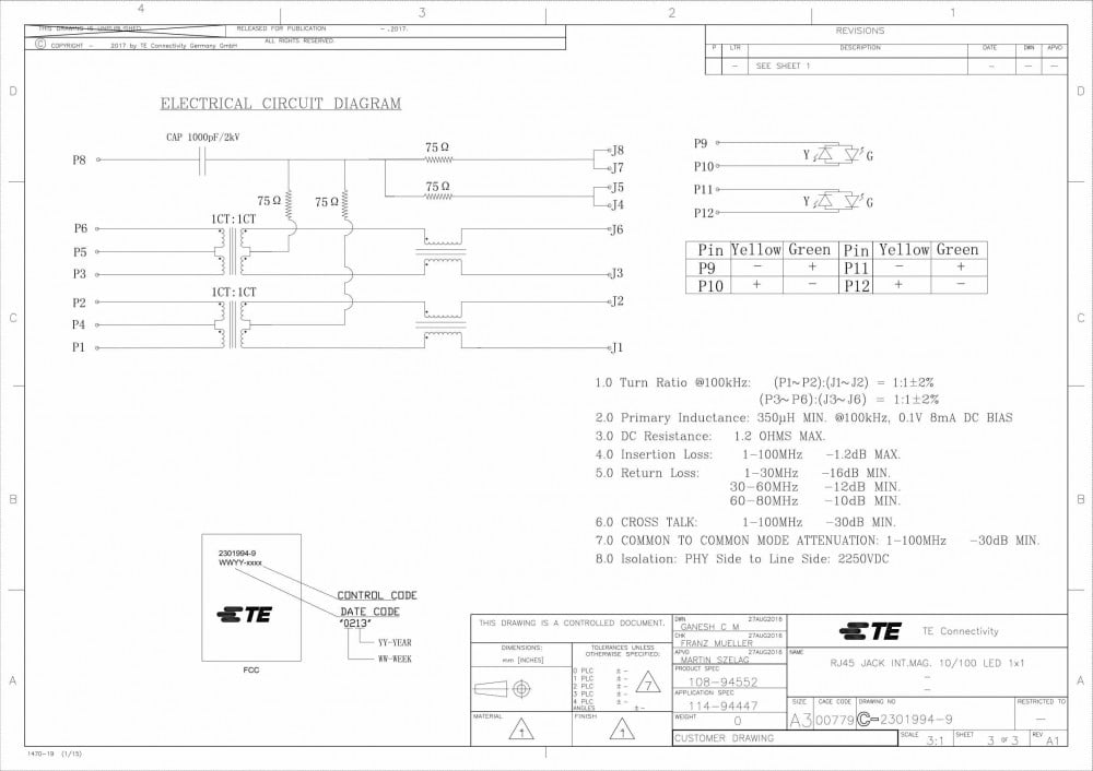 TE Connectivity 2301994-9 technical drawing page 3