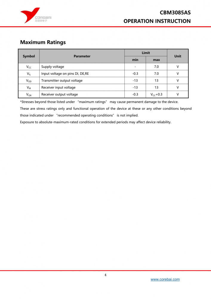 CBM3085AS8 datasheet page 4