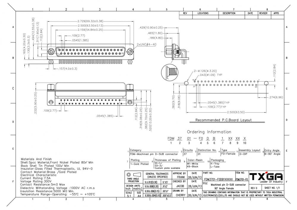 FDM3701-F0DB101W1KC technical document page 1