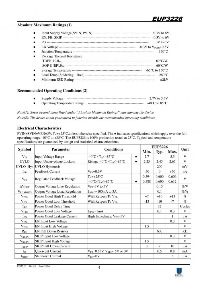 EUP3226JIR1 datasheet page 4