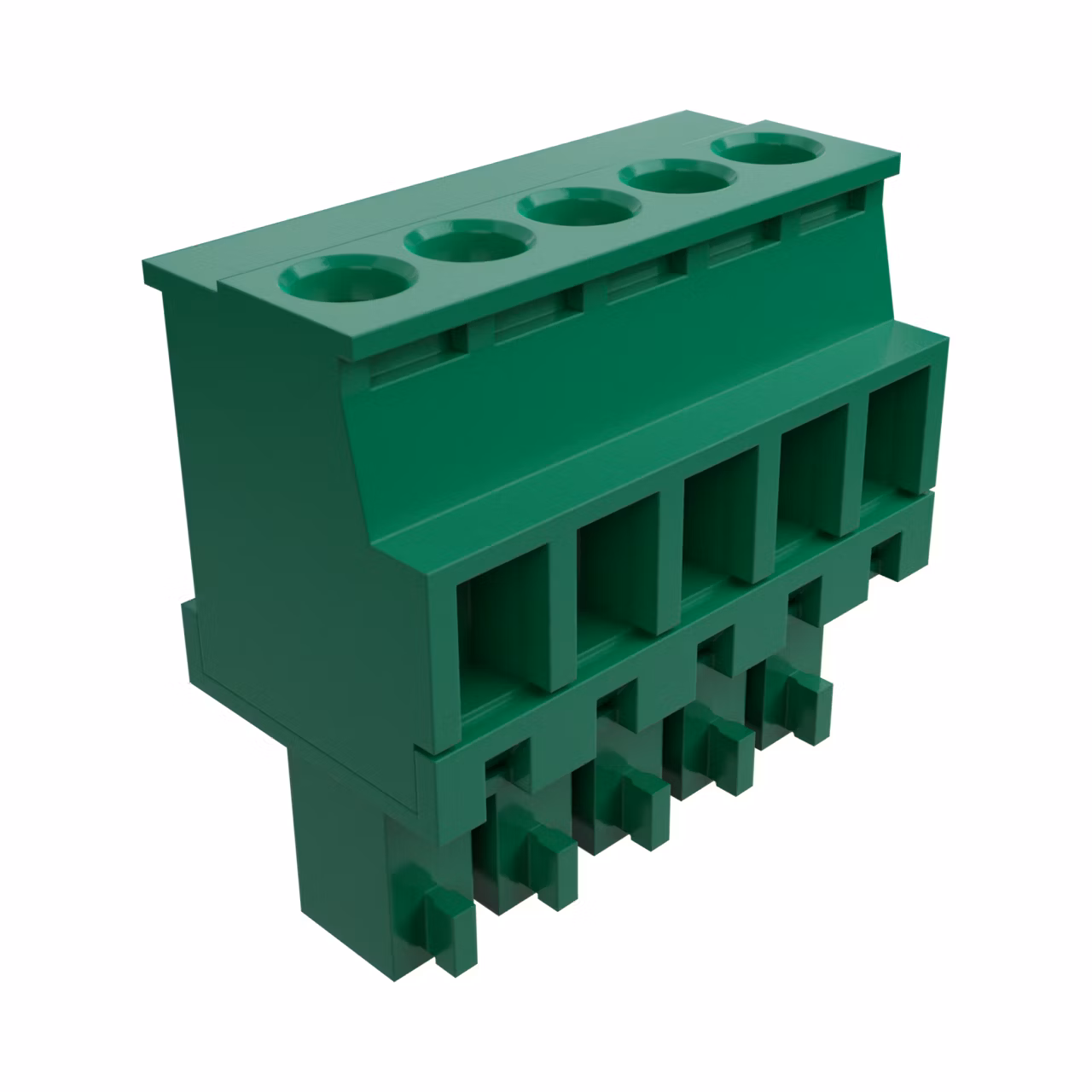 3.81mm Pitch Eurostyle Vertical Plug, with Reverse Imprinting, Front Wire Entry, Green Housing, 5 Circuits for sale
