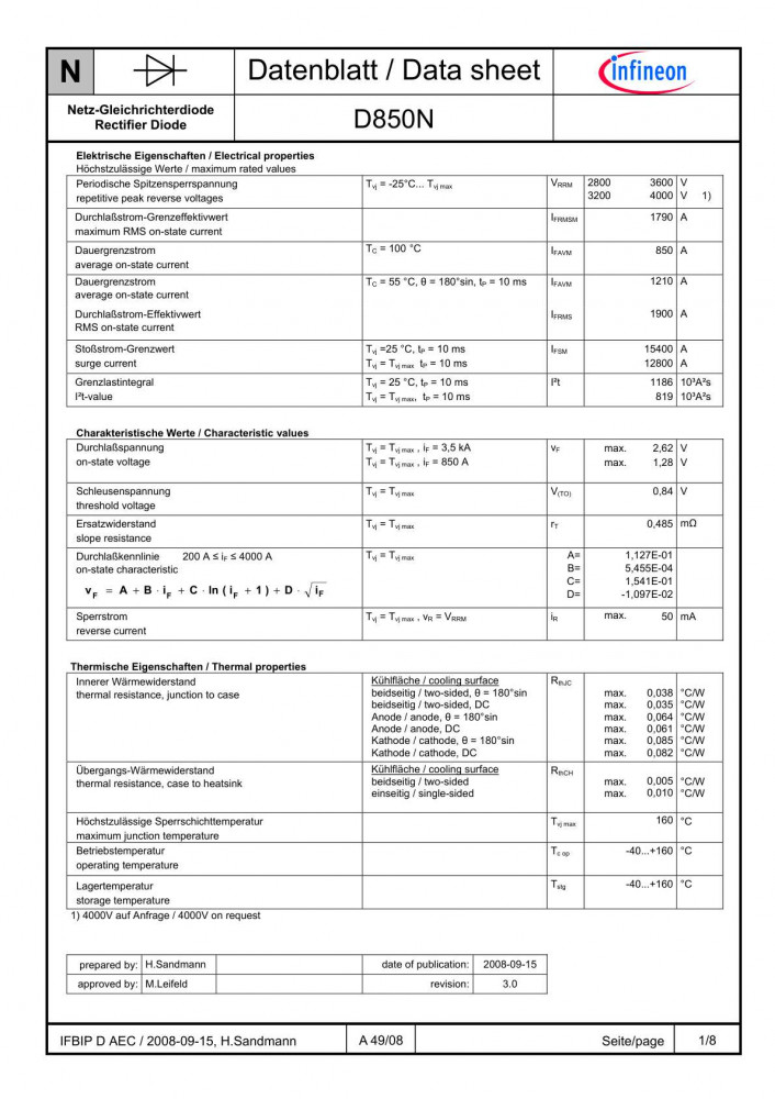 D850N40T datasheet page 1
