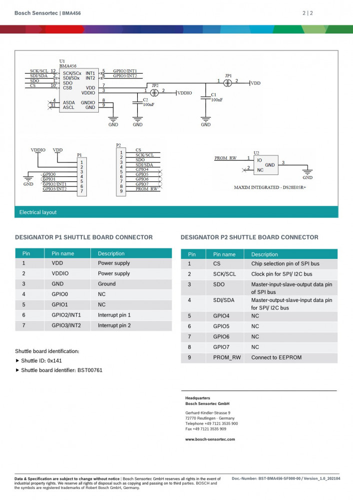 BMA456 Shuttle board 3.0 document page 2
