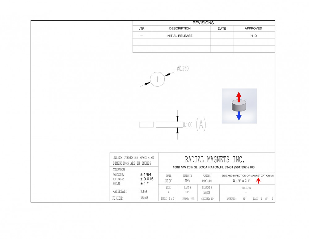 LEA NETWORKS model 8005 magnet drawing