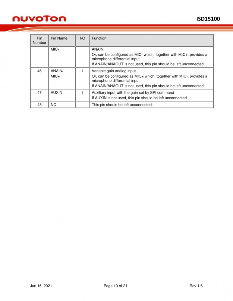 ISD15100 datasheet page 10