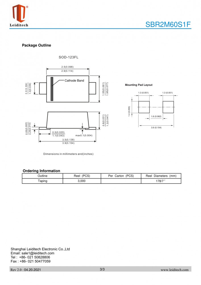 SBR2M60S1F datasheet page 3