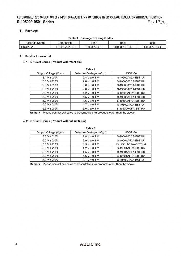 S-19500/19501 datasheet page 4
