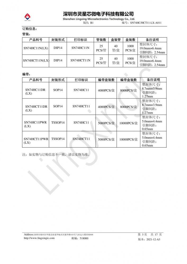 SN74HC11 datasheet page 3