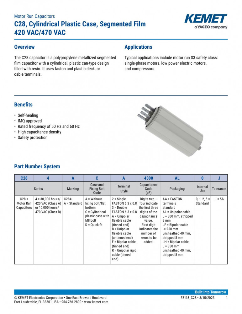 C28 datasheet page 1