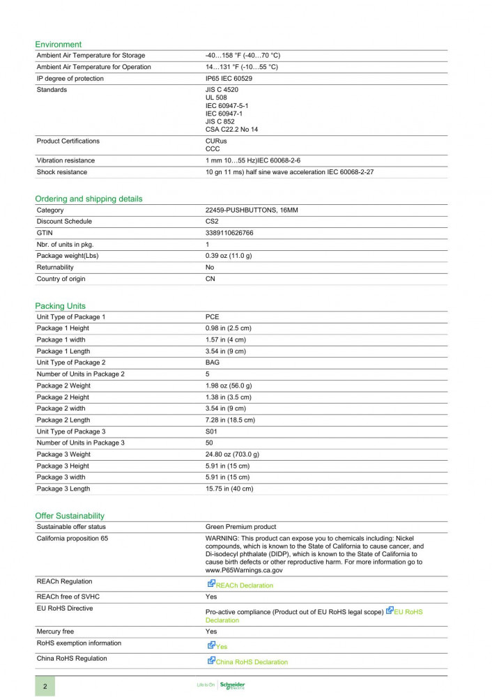XB6ECW5J1P technical document page 2