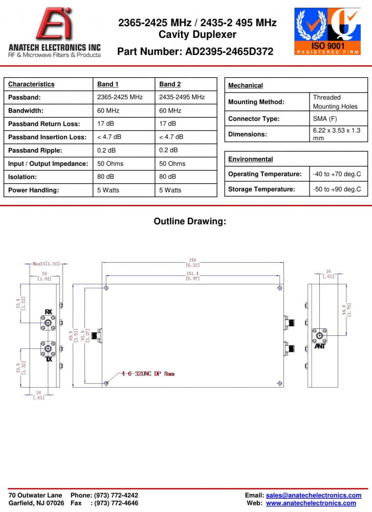 AD2395-2465D372 mechanical outline
