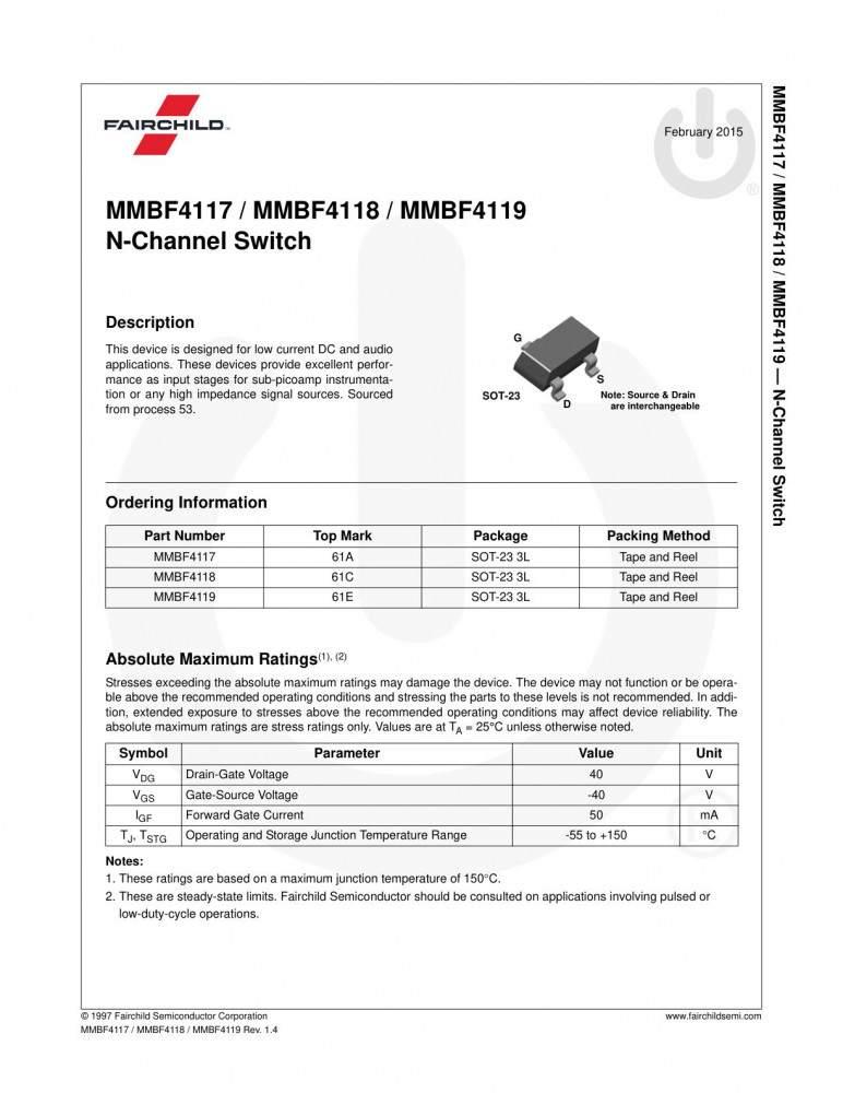 MMBF4117 document page 2