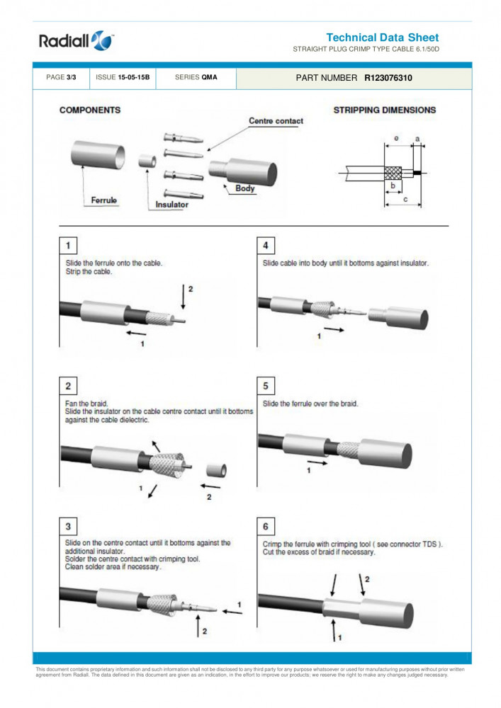 Radiall R123076310 QMA connector datasheet, page 3