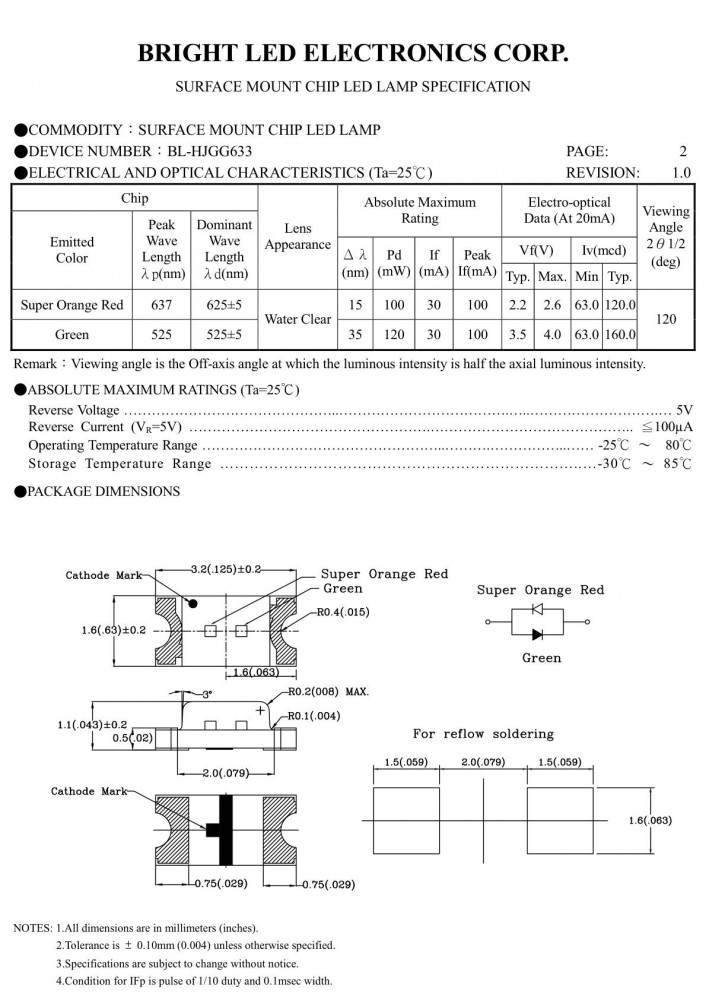 BL-HJGG633-TRB specification page 1