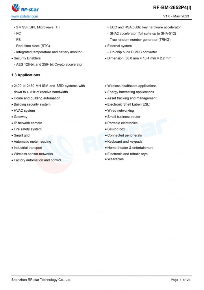 RF-BM-2652P4I datasheet page 3