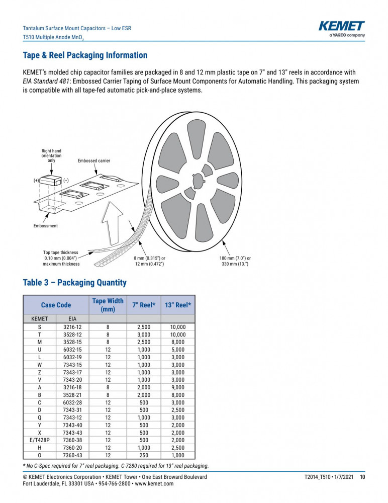 KEMET T510 datasheet page 10