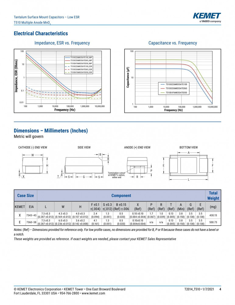 KEMET T510 datasheet page 4