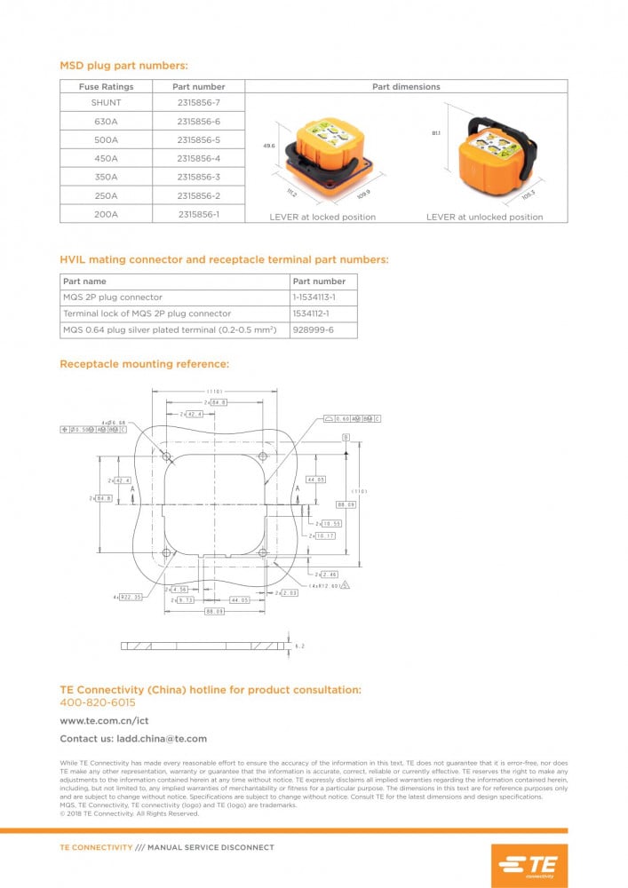 DEUTSCH manual service disconnect technical document page 2