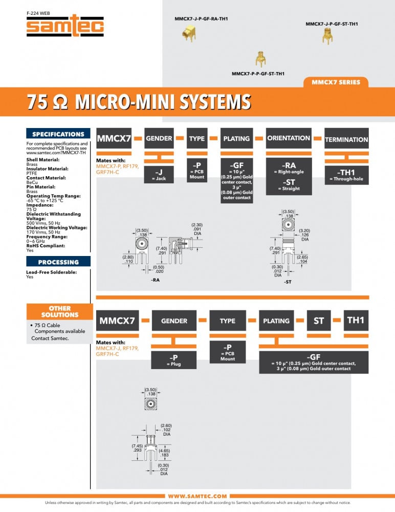 MMCX7 series technical document preview