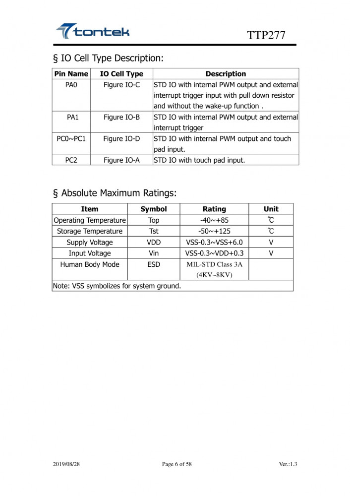 TTP277-AO8N datasheet page 6