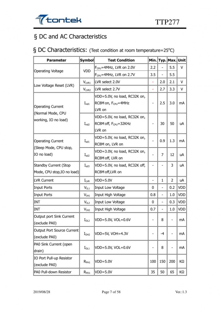 TTP277-AO8N datasheet page 7