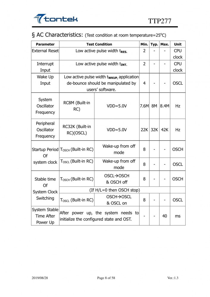 TTP277-AO8N datasheet page 8