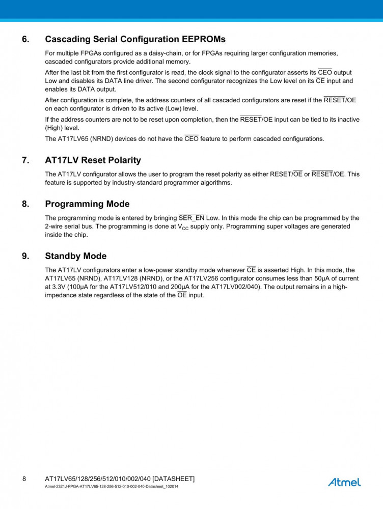 AT17LV010 datasheet page 8