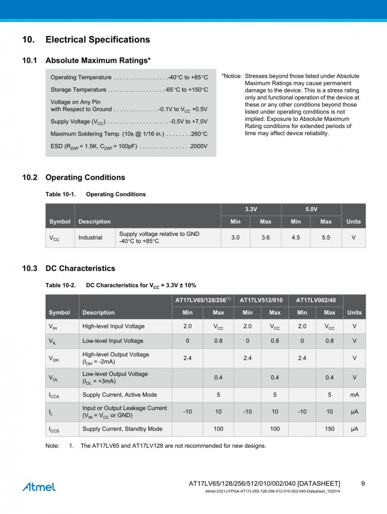 AT17LV010 datasheet page 9