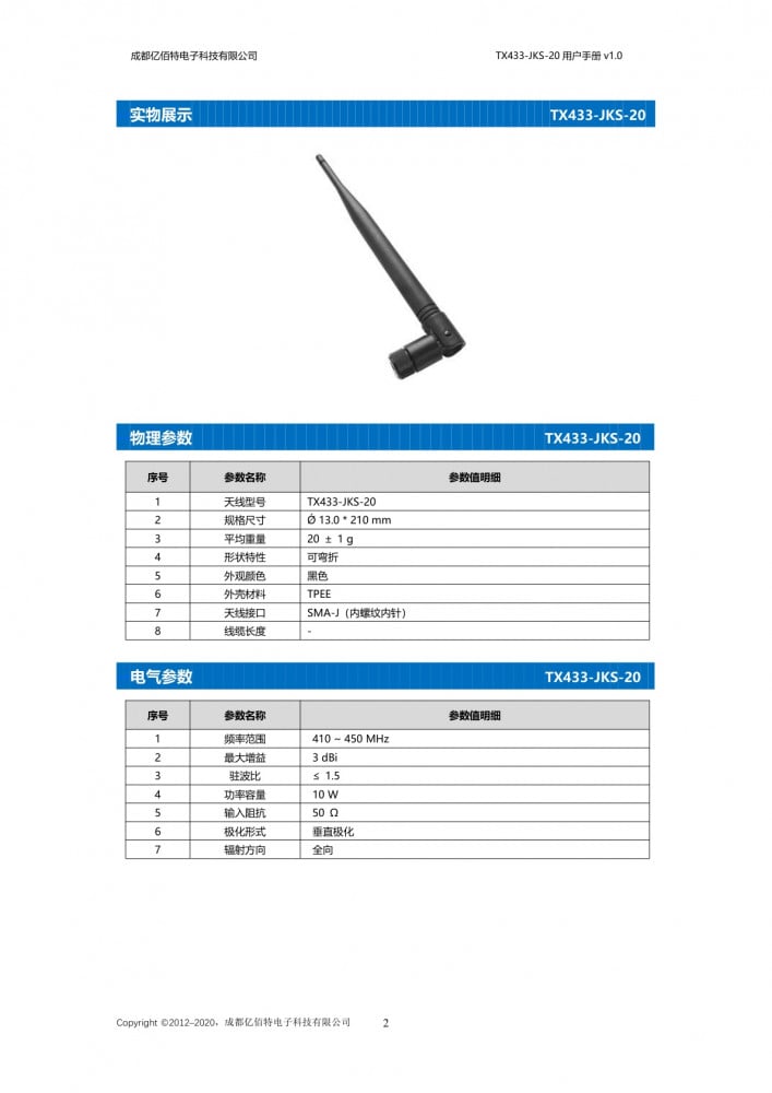 TX433-JKS-20 manual page 2
