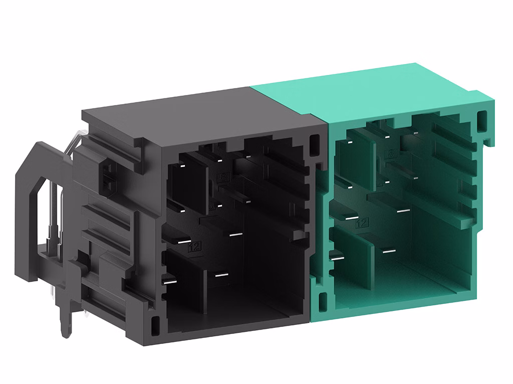stAK50h 2 Bay Right-Angle Hybrid Header, 24 Circuits, Bay 1: 12 Circuits/Key 1/Black; Bay 2: 12 Circuits/Key 2/Green; Tube for sale