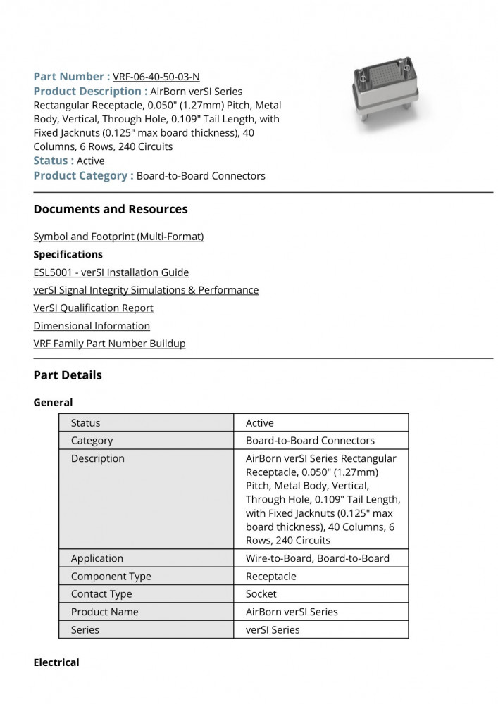 VRF-06-40-50-03-N product documentation page 1