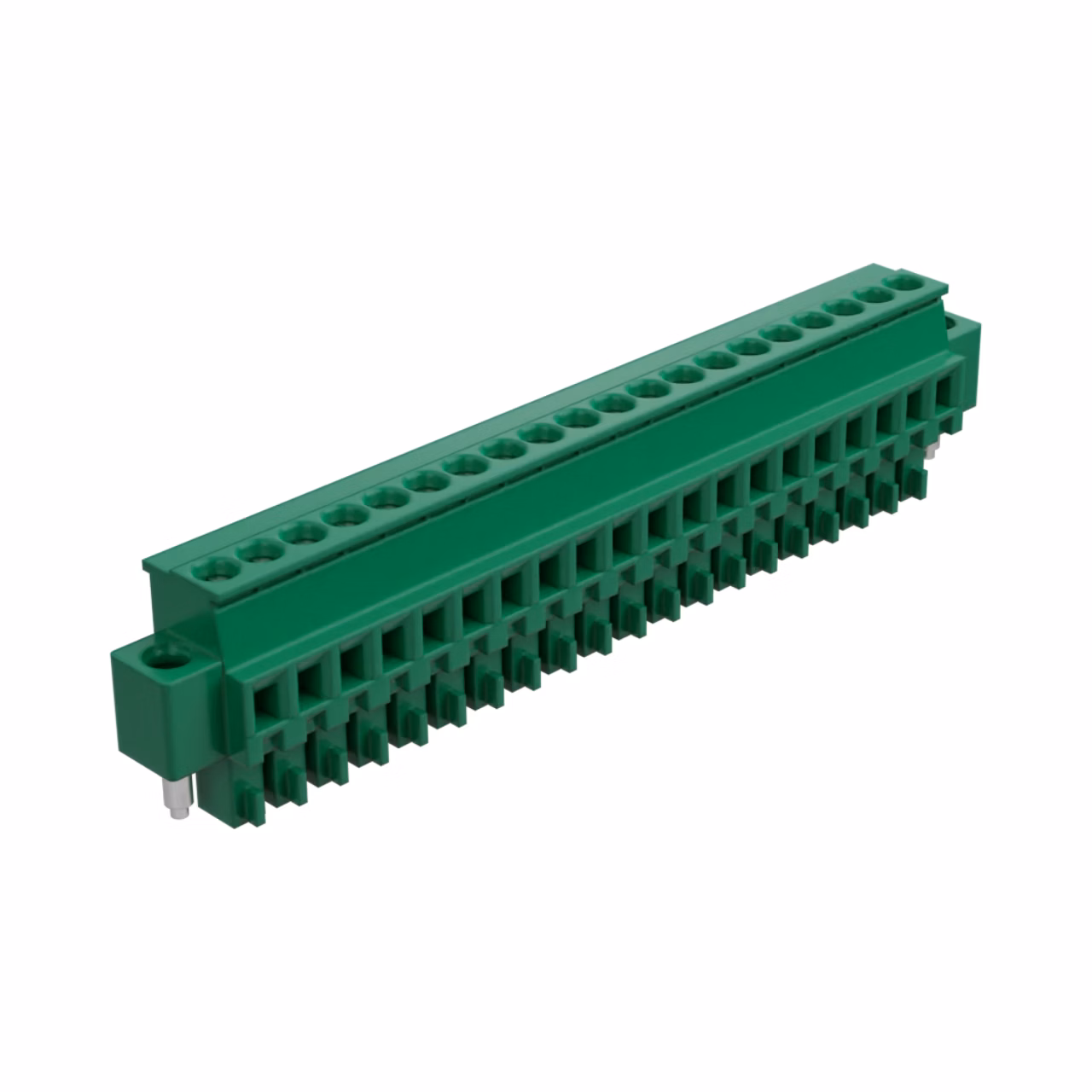 3.81mm Pitch Eurostyle Vertical Plug, with Retention Screws and Reverse Imprinting, Front Wire Entry, Green Housing, 20 Circuits for sale
