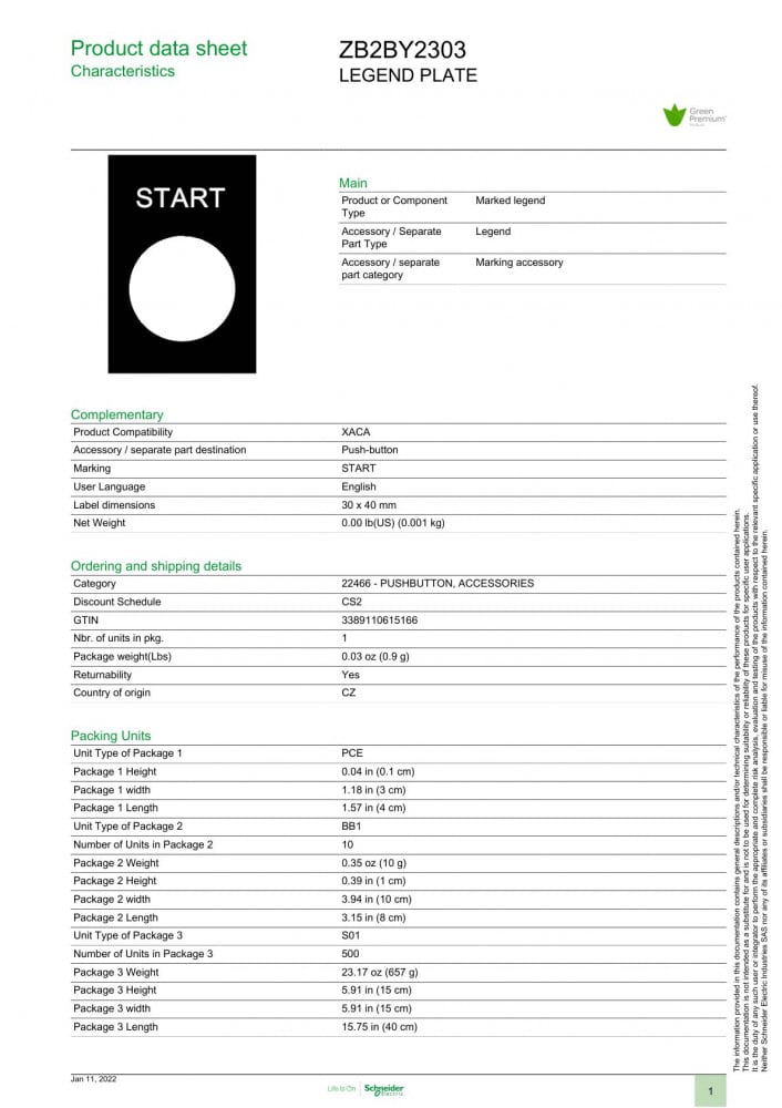 ZB2BY2303 technical document page 1