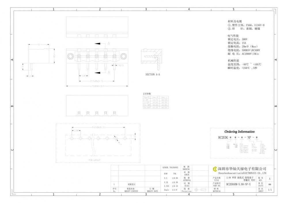 HC2EDGRM-5.08-8P-V technical document preview