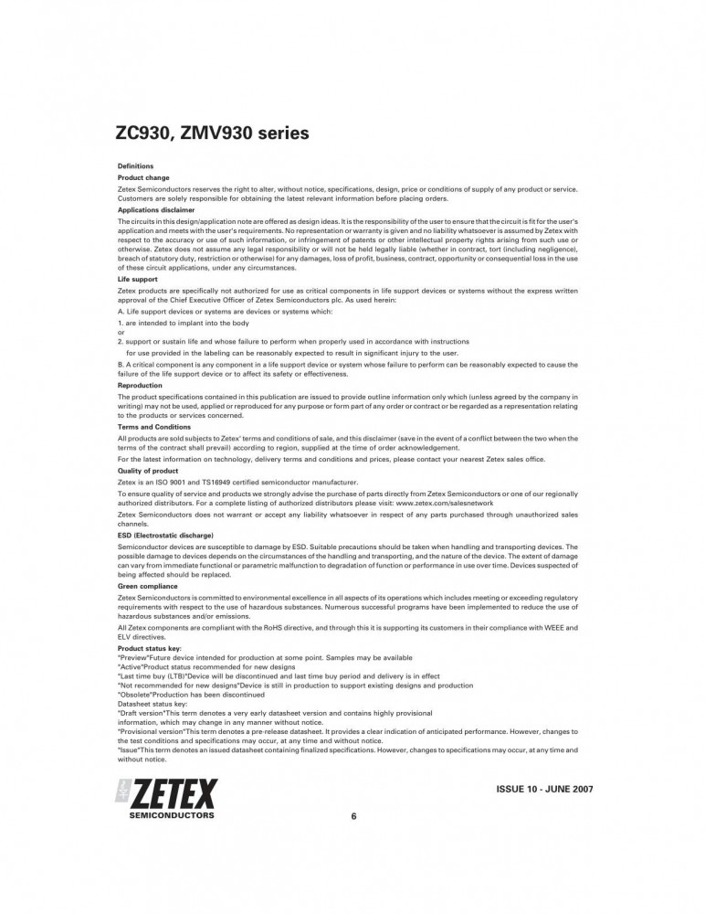 ZC933TA datasheet page 6