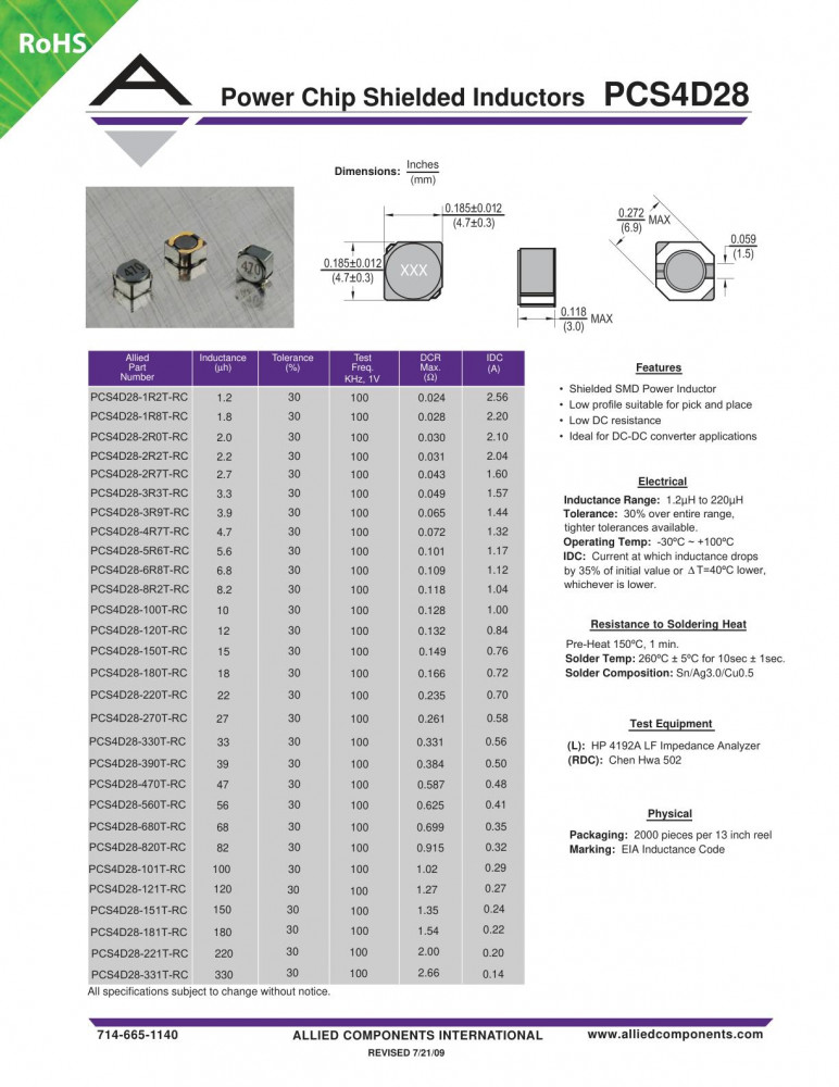 PCS4D28 series technical document preview