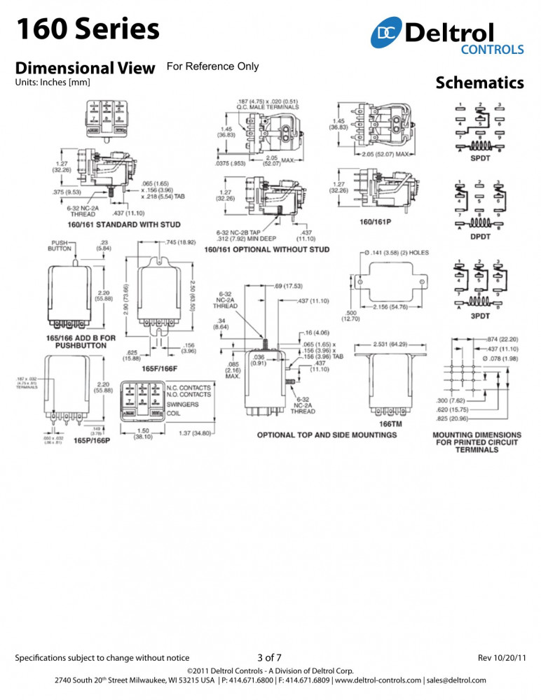 JRH Electronics 160 Series relay documentation, page 3