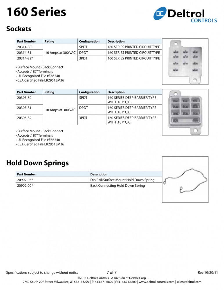 JRH Electronics 160 Series relay documentation, page 7