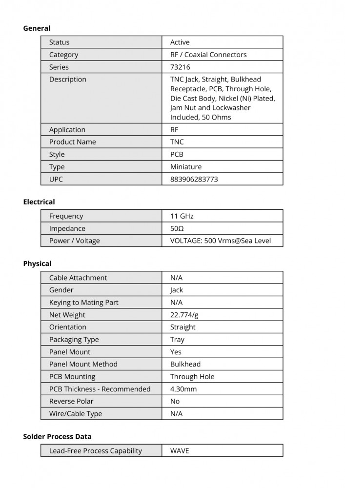 Technical document image, page 2 for MOLEX 732161870