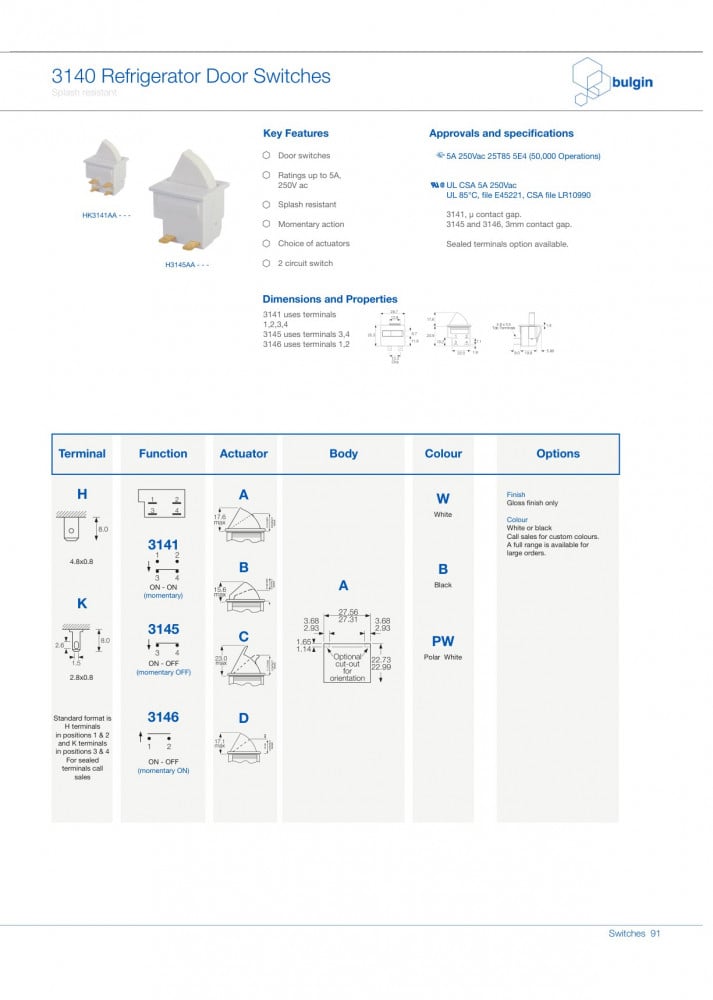 Bulgin door switch datasheet page 6