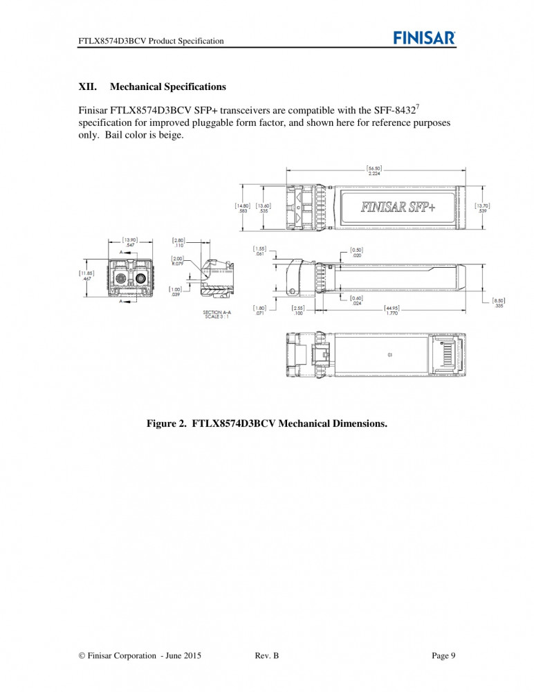 FTLX8574D3BCV datasheet page 9