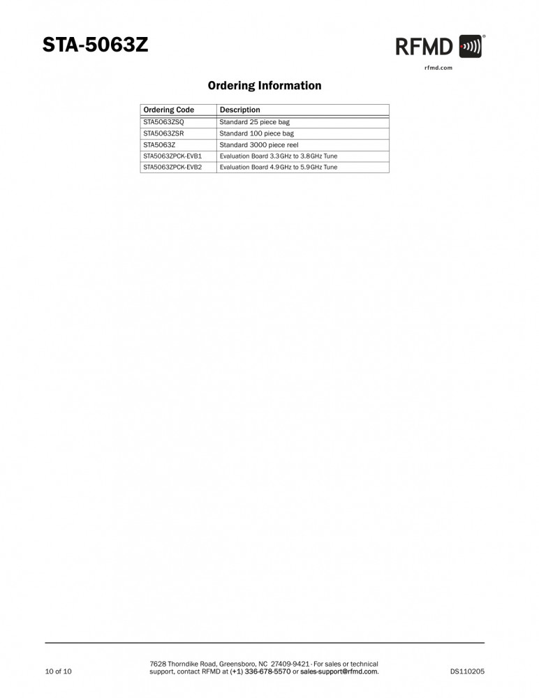 STA5063ZSR datasheet page 10