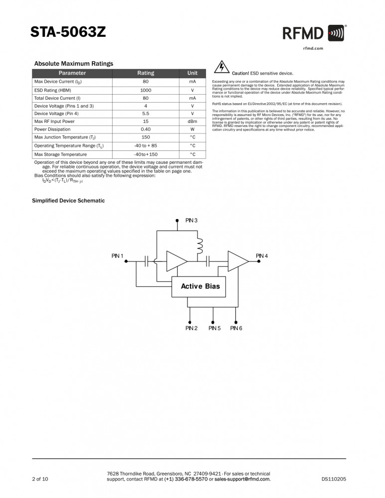 STA5063ZSR datasheet page 2