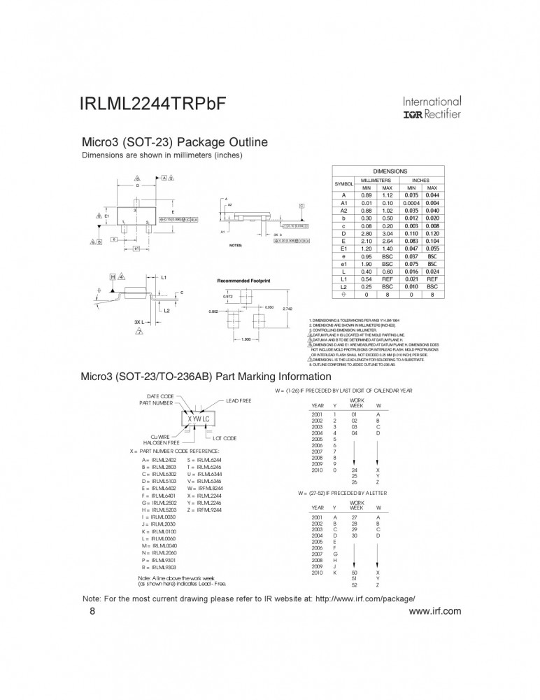 IRLML2244TRPBF datasheet page 8