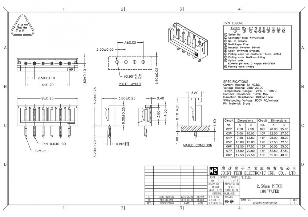 A2502WV-10PN0WT1NK0G technical drawing preview